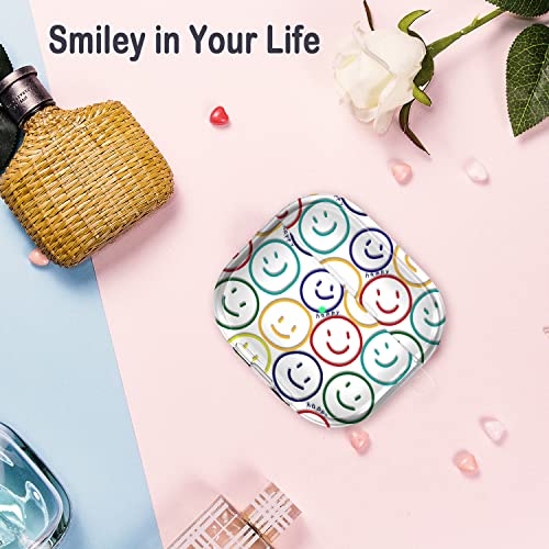 R-fun AirPods 3rd Generation Case Cover,Cute Flroal Clear TPU Protective Case for Women Girls with Keychain Compatible with Apple AirPods 3 Charging Case,Smile