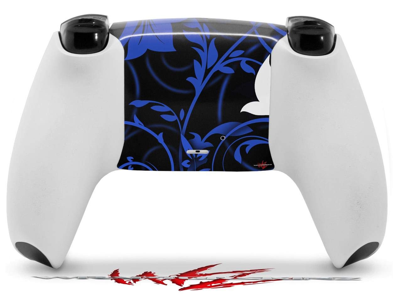 WraptorSkinz Skin Wrap compatible with Sony PS5 DualSense Controller Twisted Garden Blue and White (CONTROLLER NOT INCLUDED)