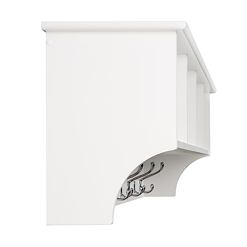 Prepac 60 inch Wide Hanging Entryway Shelf, White