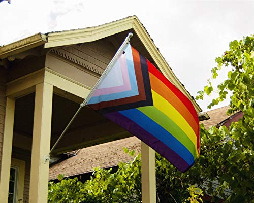 ENMOON Progress Pride Flag Rainbow Vibrant Colors(3βx 5β, Poly,1 Pack) Perfect for Showing Your Pride LGTBQ Community Support