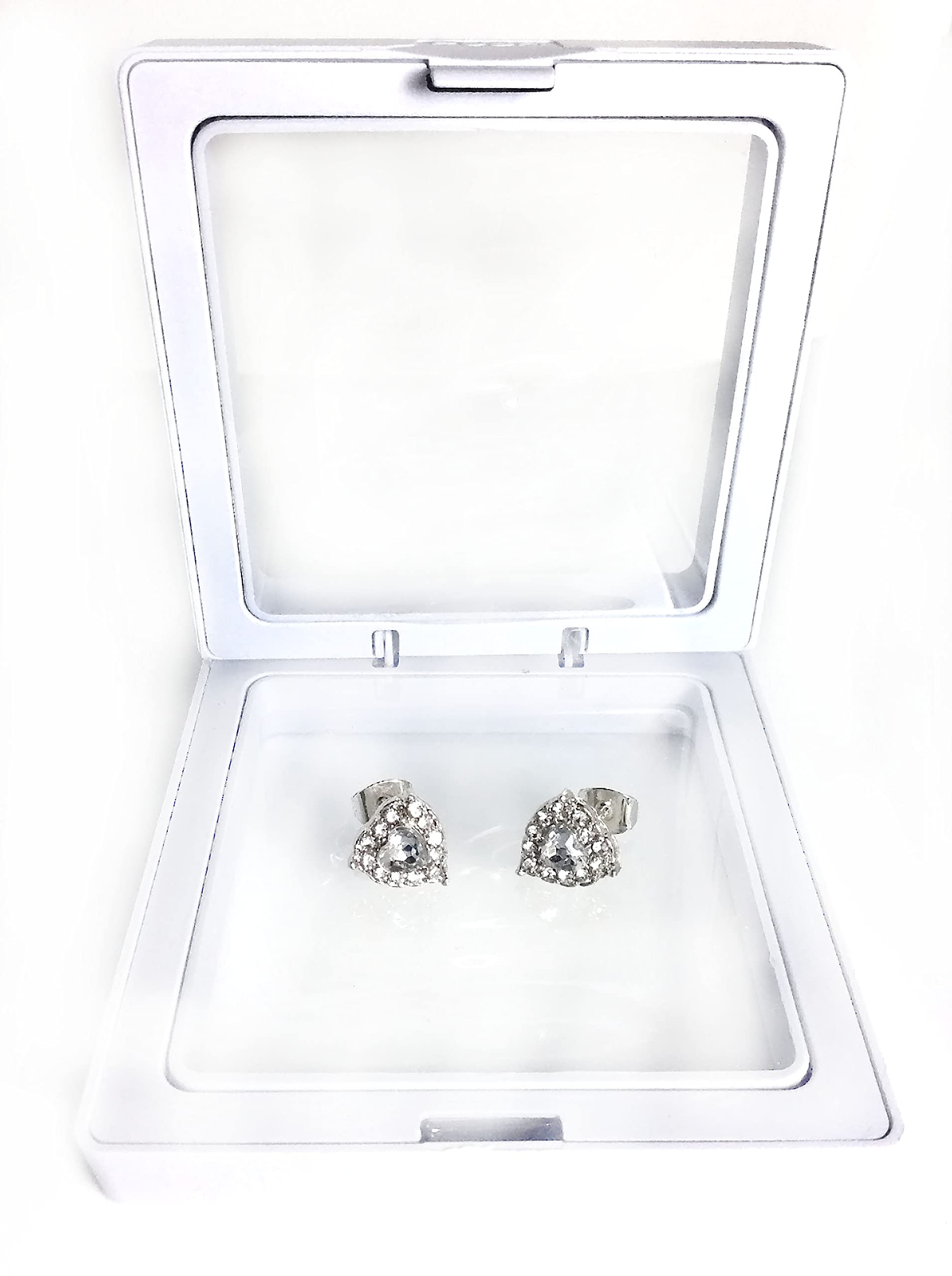 Chakrit Women's Earring Crystal Rhinestone Heart Studs 925 Sterling Silver Jewelry Gift for Women Mom Wife