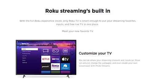 PHILIPS 55-Inch Class 4K 2160p Smart TV Led HDR10 120Hz Refresh Rate Roku TV Works with Siri Hey Google & Airplay 55PFL(Renewed)