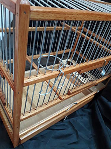 Wooden Hand Crafted Bird Cage; Slide Out Tray, Plexiglas