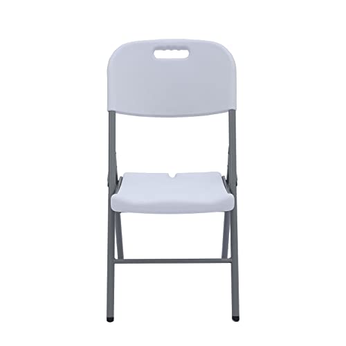 LAKHOW 53d Folding Chair, 4-Piece White Plastic Chair, Stackable Indoor and Outdoor Chairs, for Wedding Backyard Activities, Conference Room Festivals ((4 Pack)
