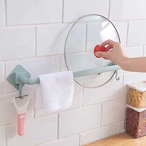 DFHBFG Towel Rack Kitchen Bathroom Towel Rack Suction Cup Toilet Single Rod Hanging Towel Bar Bath Towel Bathroom Shelf (Color : E)
