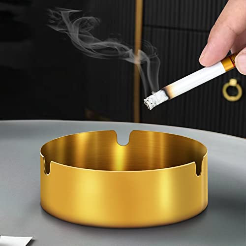 roygra Ashtray 2 Pack, Metal Ashtray - Black, Medium Size (3.15 x 3.15 x 1.3ββ)