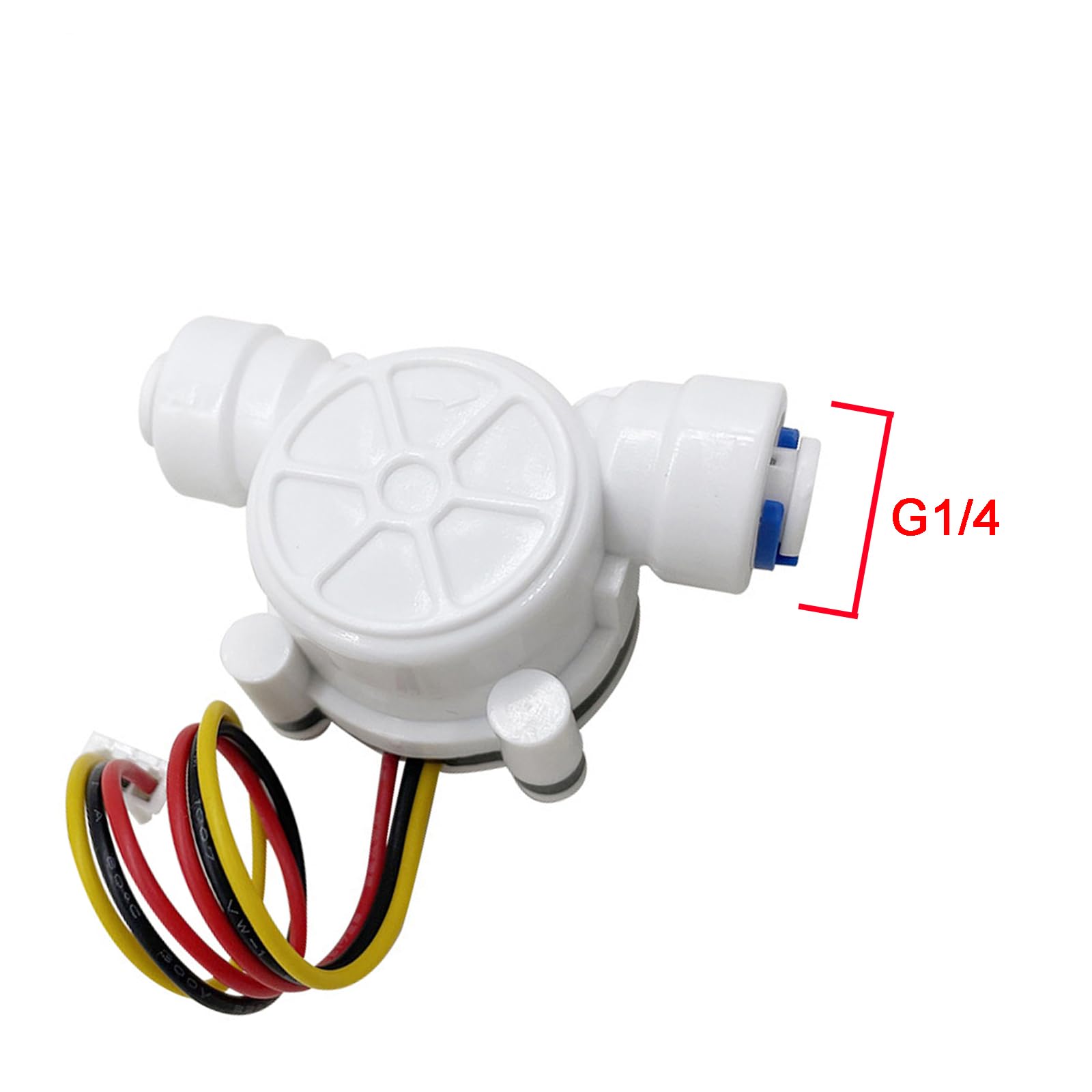 GREDIA 1/4" Quick Connect Water Flow Sensor Food-Grade Switch Hall Effect Flowmeter Fluid Meter Counter 0.3-6L/min (Pack of 2)