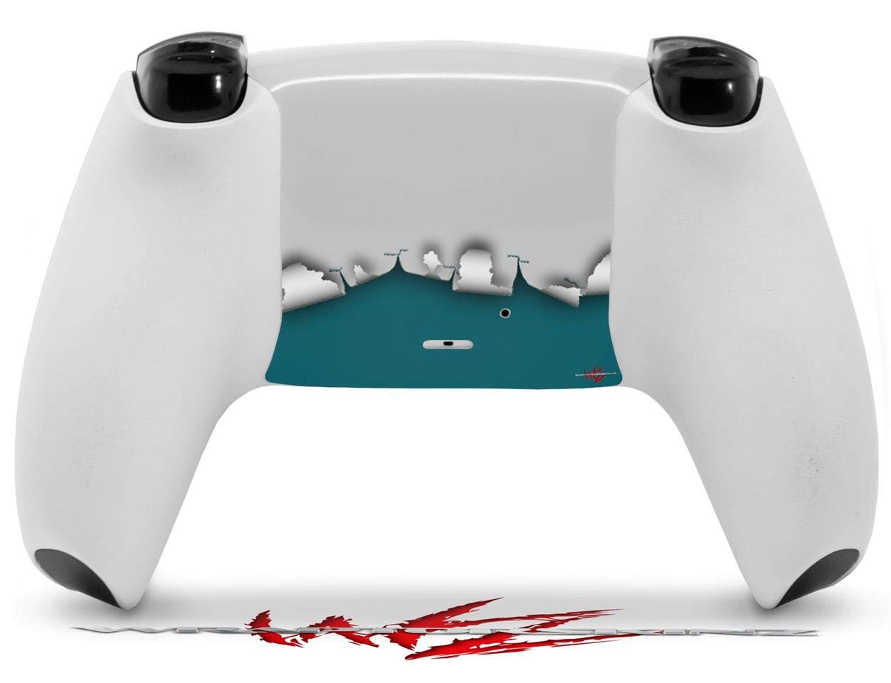 WraptorSkinz Skin Wrap compatible with Sony PS5 DualSense Controller Ripped Colors Gray Seafoam Green (CONTROLLER NOT INCLUDED)