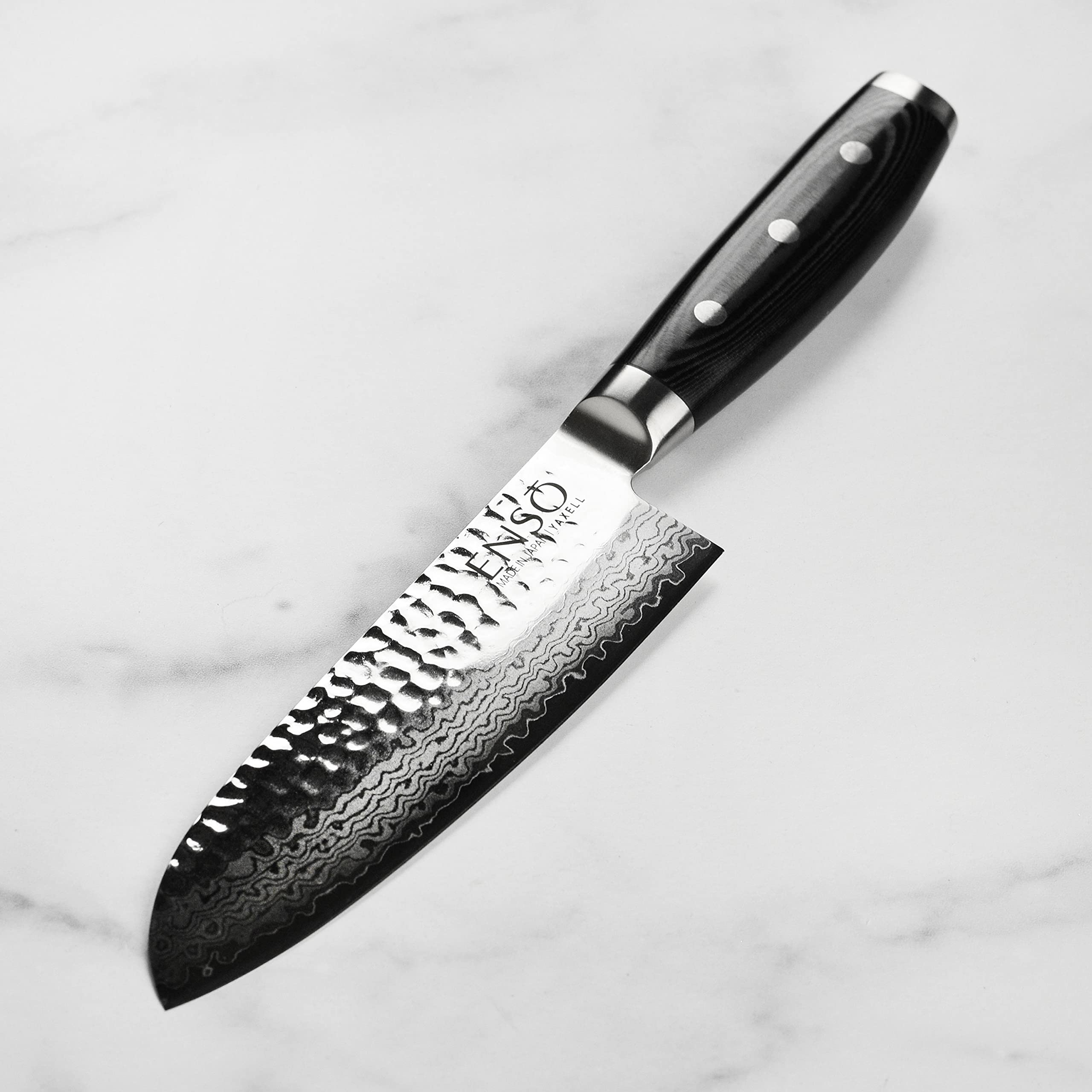 Enso HD 6.5" Santoku Knife - Made in Japan - VG10 Hammered Damascus Stainless Steel