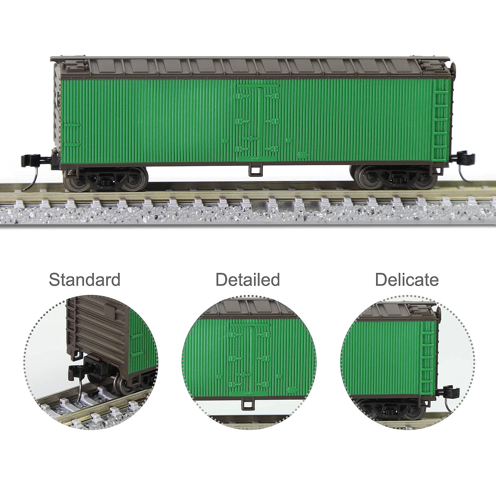 C15016 N Scale Reefer Car Wagon Wooden Side 1:160 Model Train Railway Flat Car (Green)