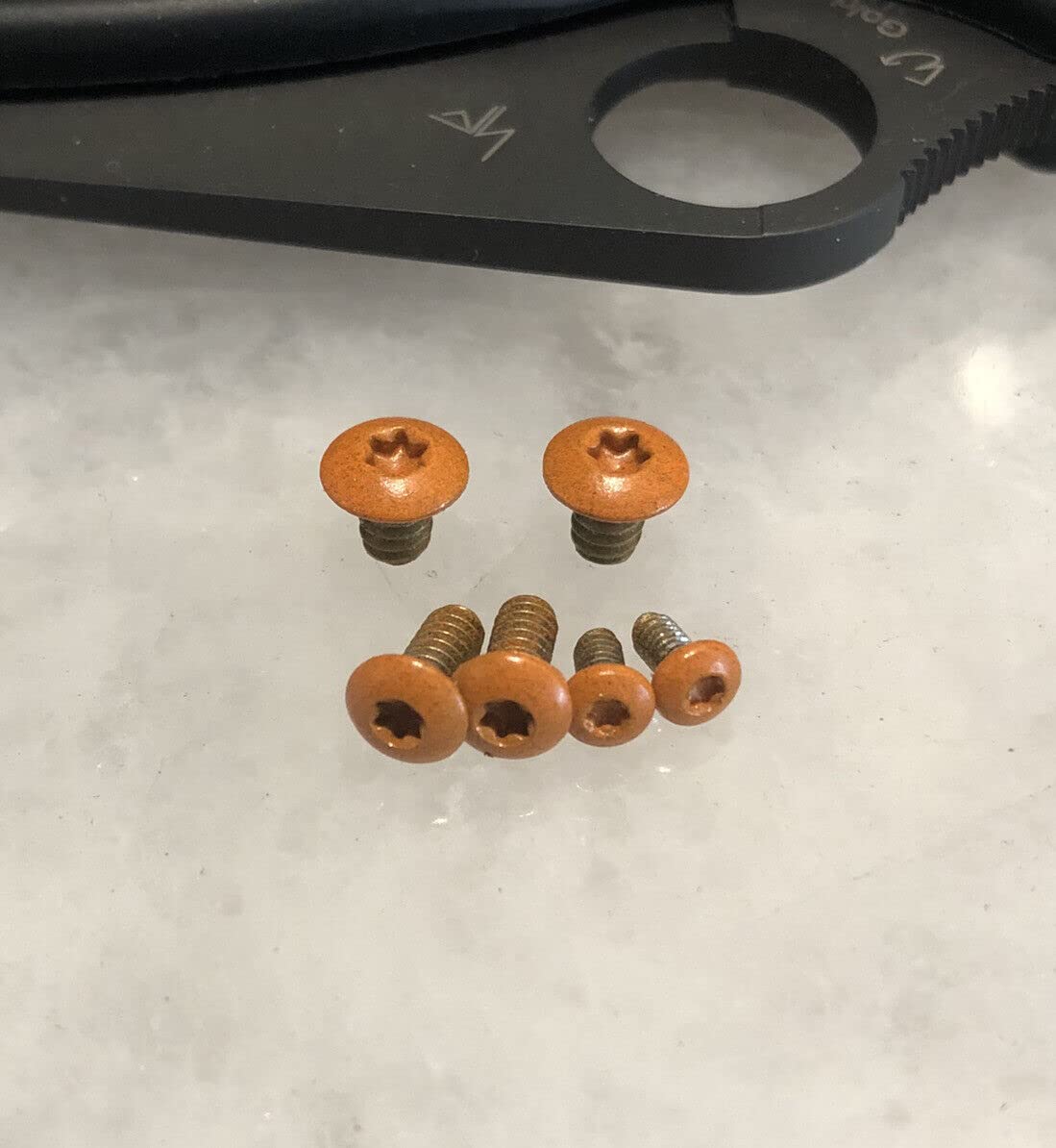 Flat Orange Screws Set For Spyderco Para 3 FRN Lightweight Knife C223PBK 6pcs
