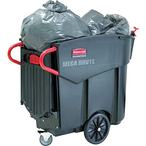 Rubbermaid Commercial Executive Series Mega Brute Waste Collection Cart, 120-Gallon, Black (9W7300BLA)