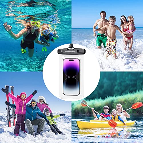 Hiearcool Universal Waterproof Phone Pouch, Waterproof Phone Case Compatible for Cellphone Up to 7.2", IPX8 Cellphone Dry Bag for Vacation-6 Pack