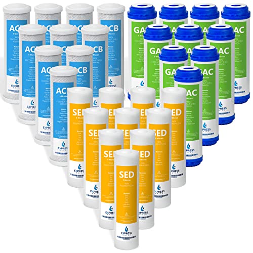 Express Water ā 5 Year Reverse Osmosis System Replacement Filter Set ā 30 Filters, Carbon GAC, ACB, Sediment SED Filters ā 10 inch Size Water Filters