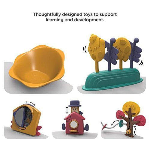 Oribel PortaPlay Baby Activity Center: Development Focused Toys. Foldable, Portable, and Transforms to a Play Table, Unisex (Wonderland Adventure, Gray)