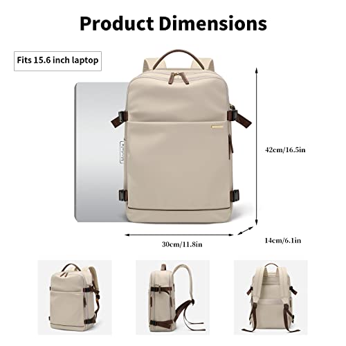 GOLF SUPAGS Laptop Backpack with Separate Laptop Compartment Fits 15.6 Inch Notebook Large Capacity Computer Bag for Women Work Travel College Backpacks (Apricot)