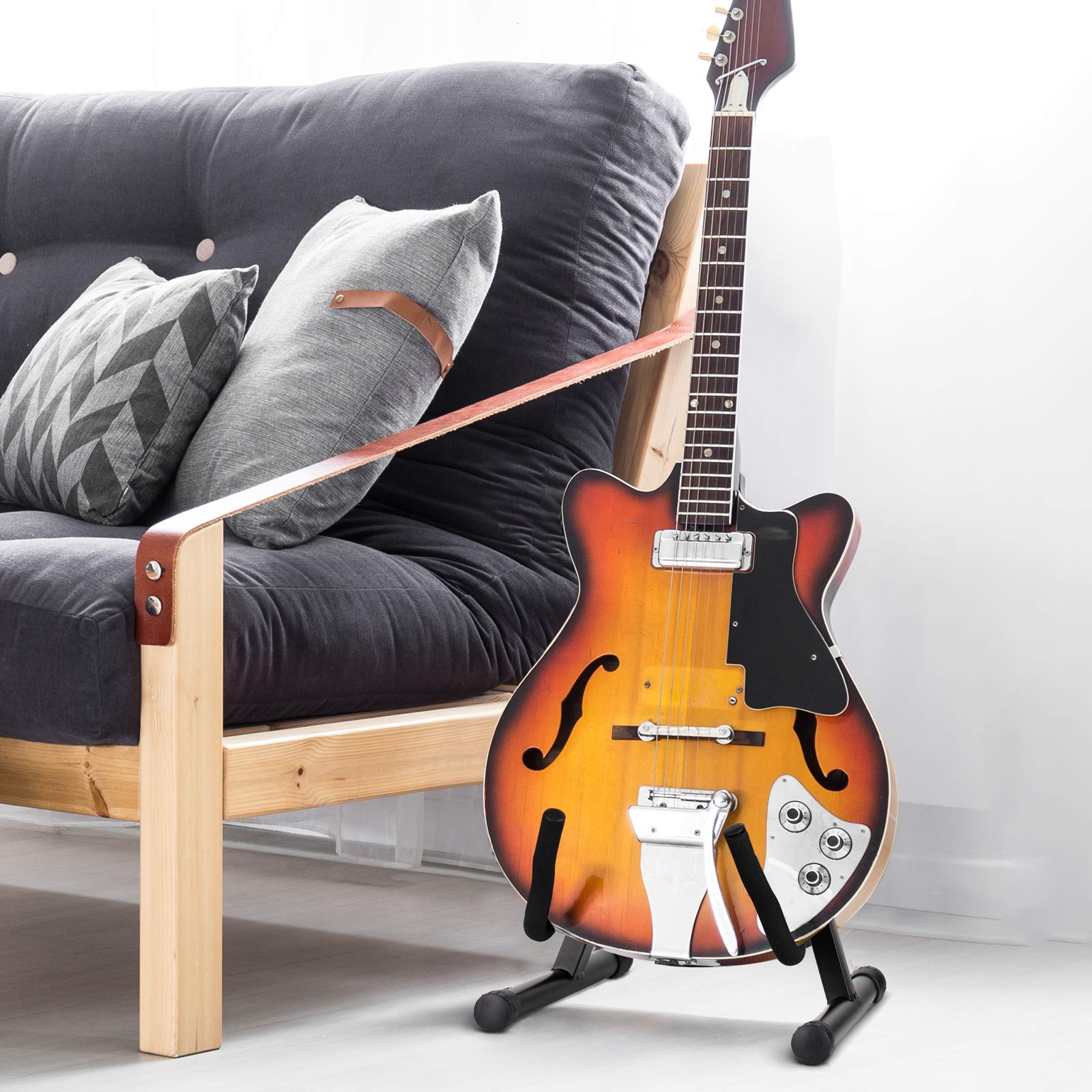 CAHAYA Guitar Stand Folding A frame Floor Universal Metal for Acoustic Classical Electric Bass Guitars Banjo Ukulele Portable CY0251