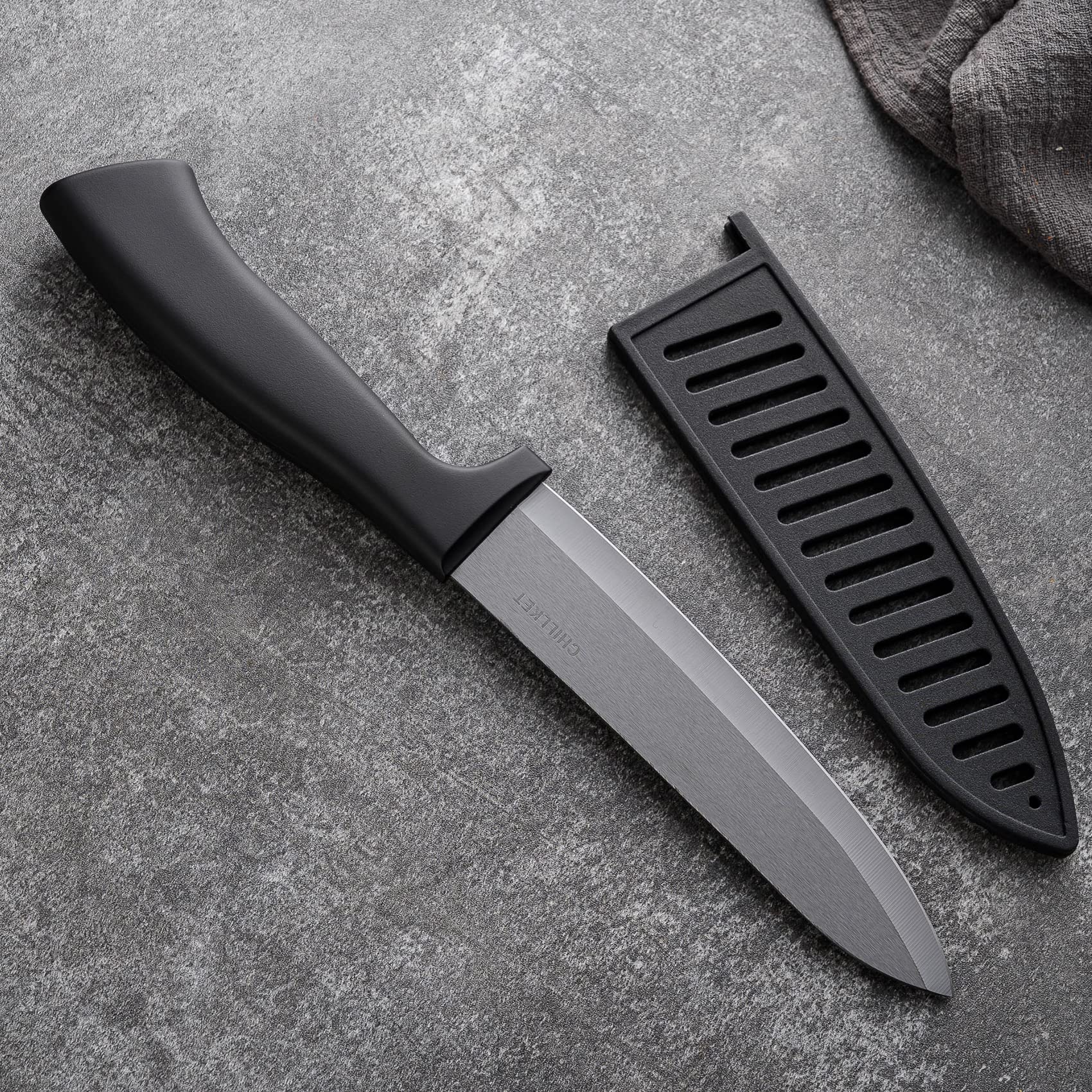 CHILLKET Ceramic Knife Set - Kitchen Knives 3 Pieces Set - 6 inch Chef Knife, 5 inch Utility Knife and 4 inch Paring Knife with covers