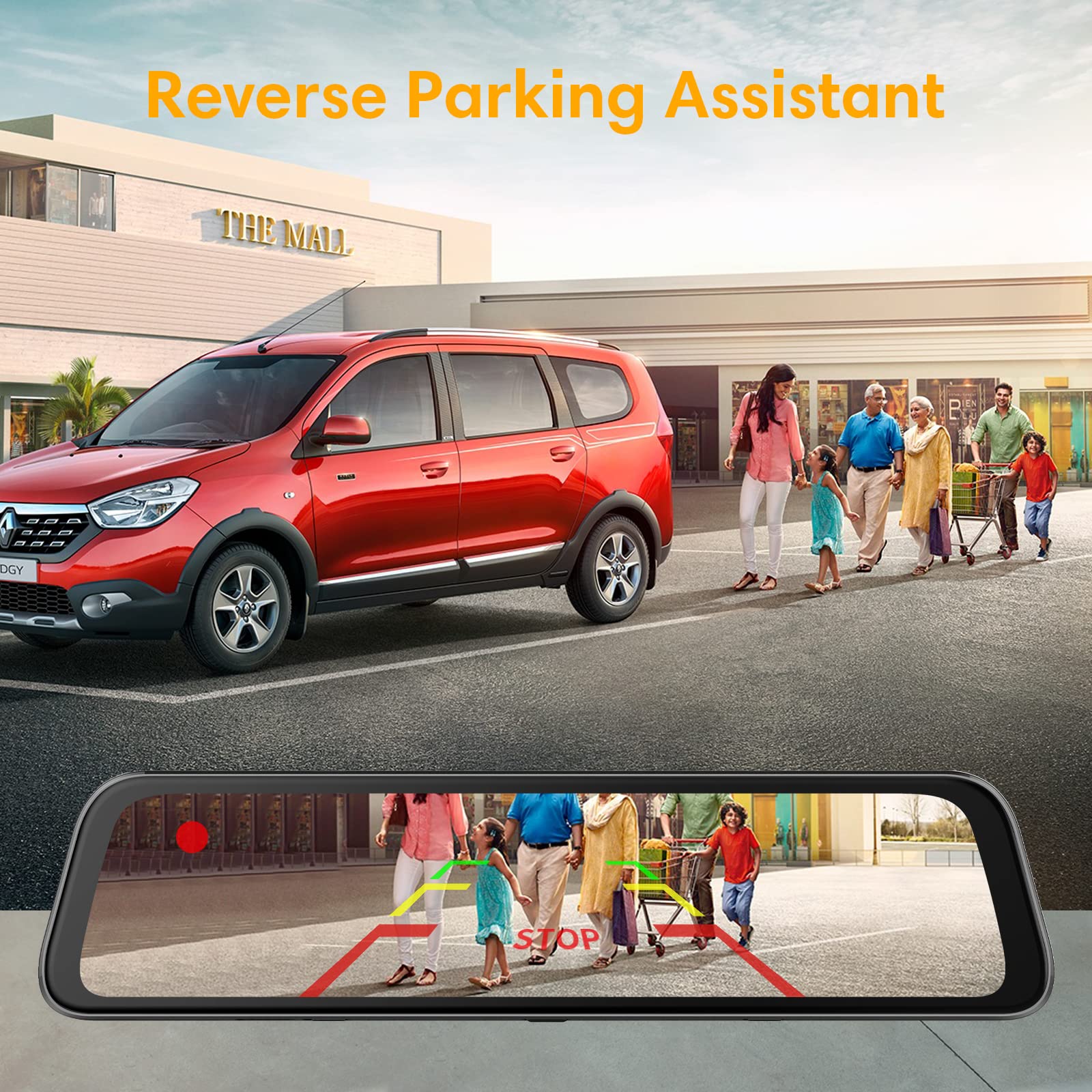CARCHET 2.5K 12" Mirror Dash Cam - 1440P HD Rearview Mirror Camera, Smart Rear View Mirror, Front and Rear Camera, Night Vision, Sony Starvis Sensor, Touch Screen, Parking Assistance, GPS, G Sensor