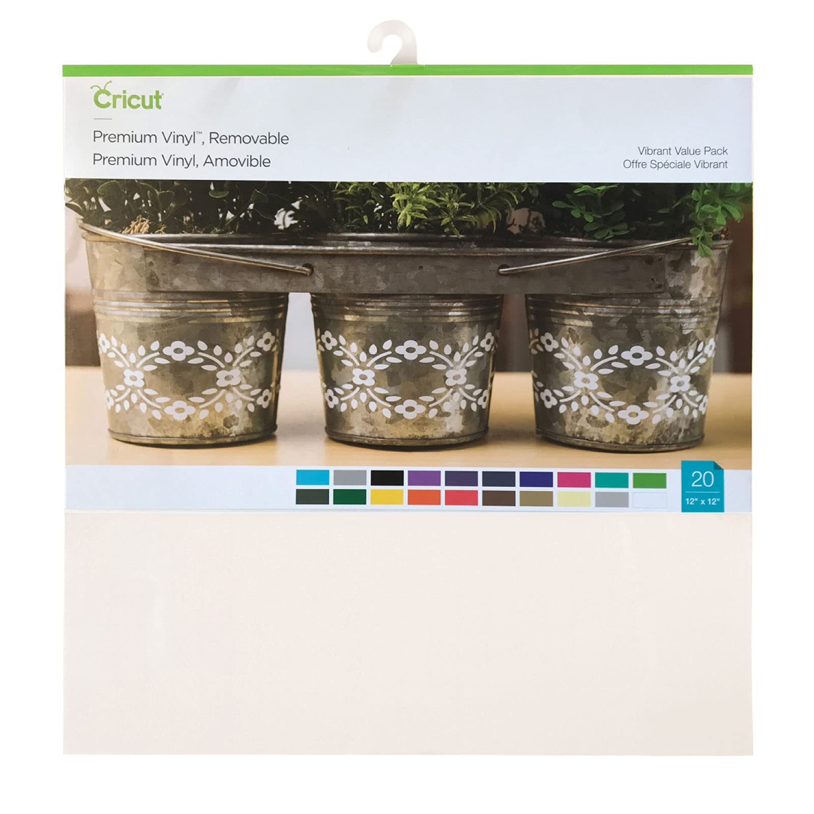 Cricut Premium Vinyl Value Pack Bundle with Machine Cutting GripMat, 12x12 Vibrant Colors