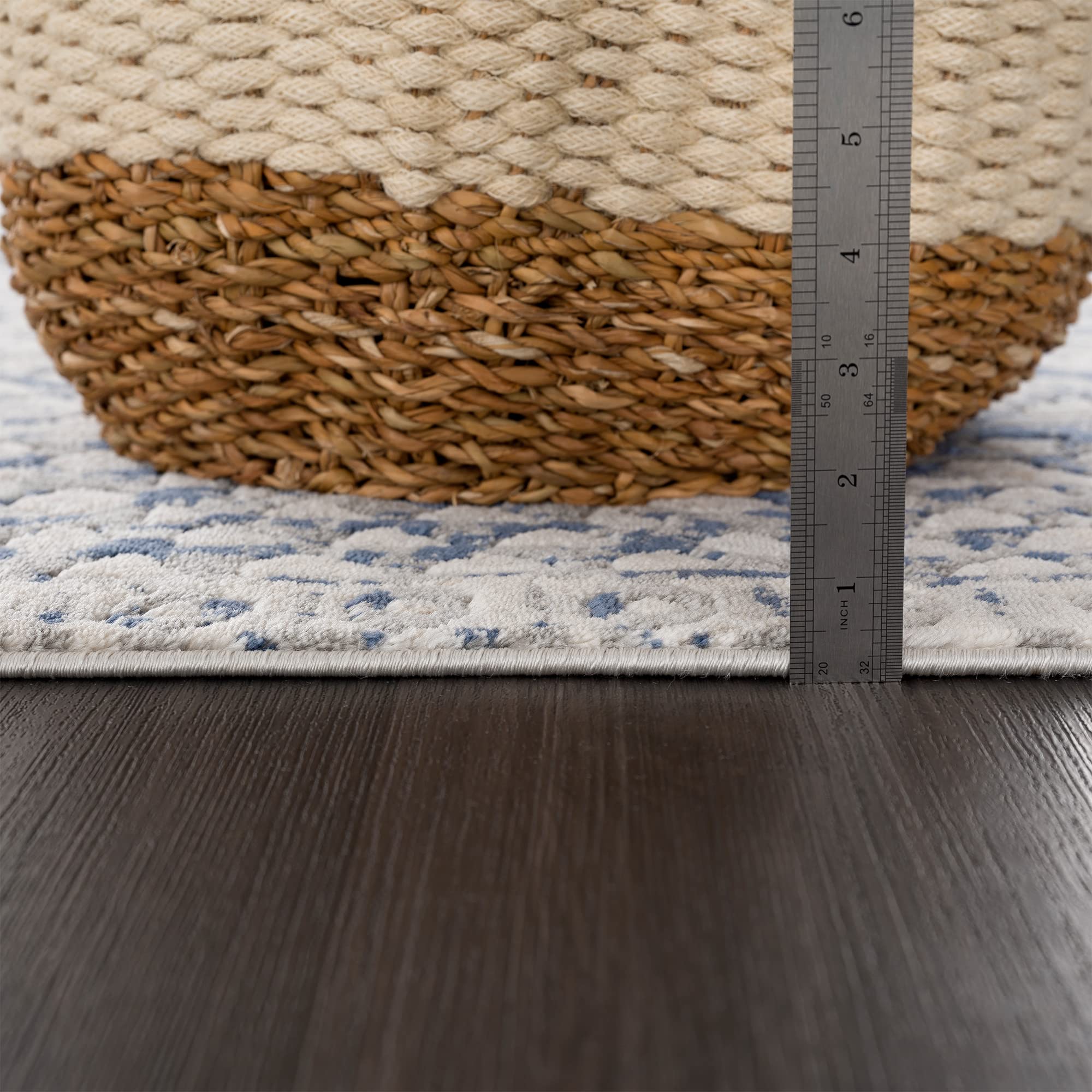 Bloom Rugs Troya Gray/Blue 8x10 Rug - Modern Abstract Area Rug for Living Room, Bedroom, Dining Room, and Kitchen - Exact size: 7'5" x 10'