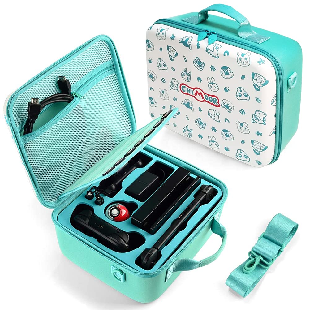 Chimoor Carrying Case Deluxe Waterproof Travel Case for Nintendo Switch, Protective Travel Bag Hard Shell Bag Compatible with Switch OLED Model Console Pro Controller & Accessories