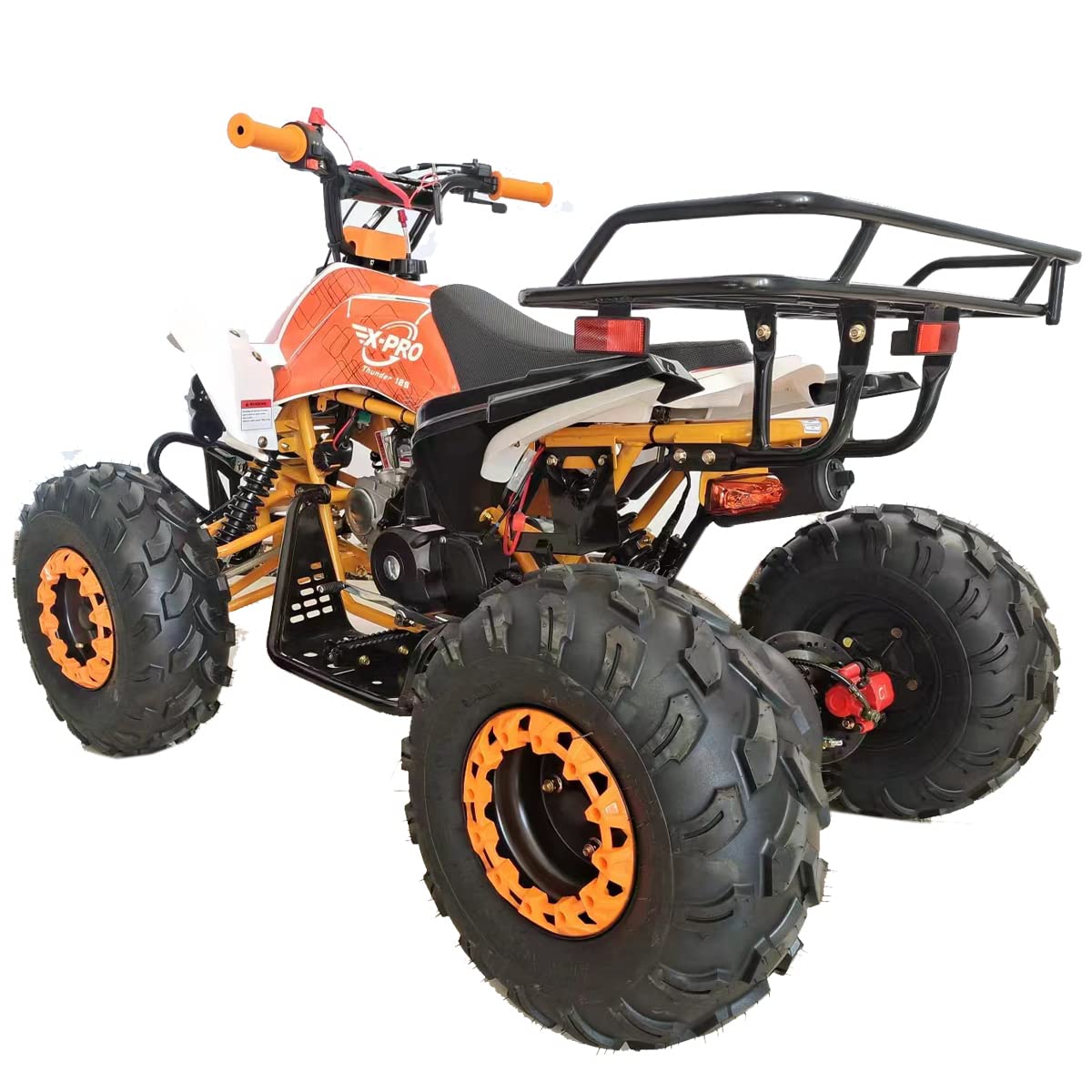 X-PRO 125cc ATV Quad Youth 4 Wheeler Adults ATVs Quads Middle Size 4 Wheelers (Orange)