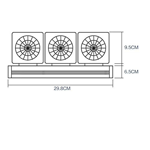JANNIDE 3 Heads Aquarium Chillers Cooling Fan,Adjustable Aquarium Water Cooling Fan Fish Tank Cold Wind Chiller 2 Level for Salt/Fresh Water (3-Heads)