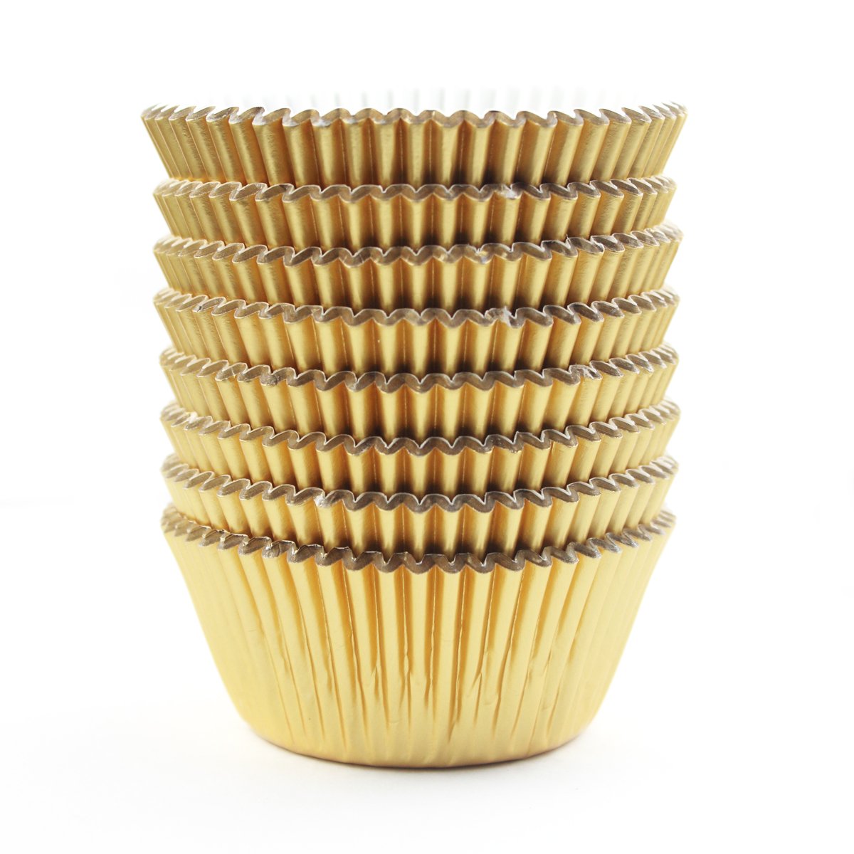 Eoonfirst Gold Foil Metallic Cupcake Case Liners Wrappers Baking Muffin Paper Cups 198 Pcs