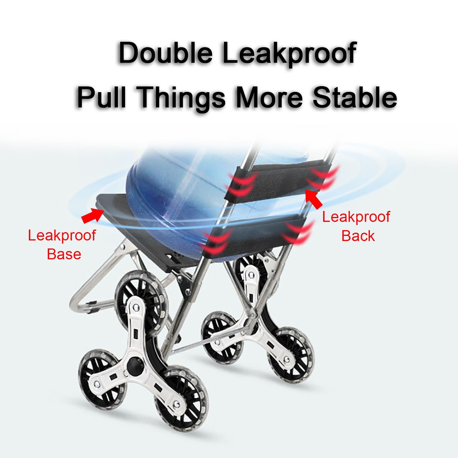 Hand Truck, Moving Cart With Wheels, Collapsible Grocery Cart,with Removable Bag And Rolling Personal Trolley,Standard (Color : Blue Strips)