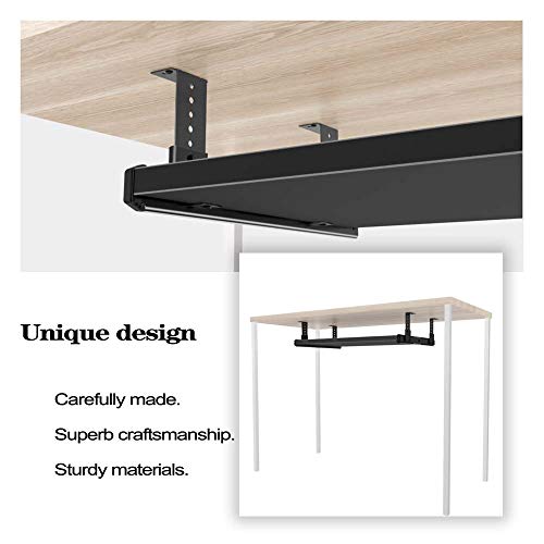 FRMSAET Sliding Keyboard Drawer Tray Hardware 12/14/16/18 inches Slides Heavy Duty Metal Slides Keyboard Slides Mounting Accessories/Ideal for Under Desk Kitchen Cabinet Drawer (12 inches, Black)