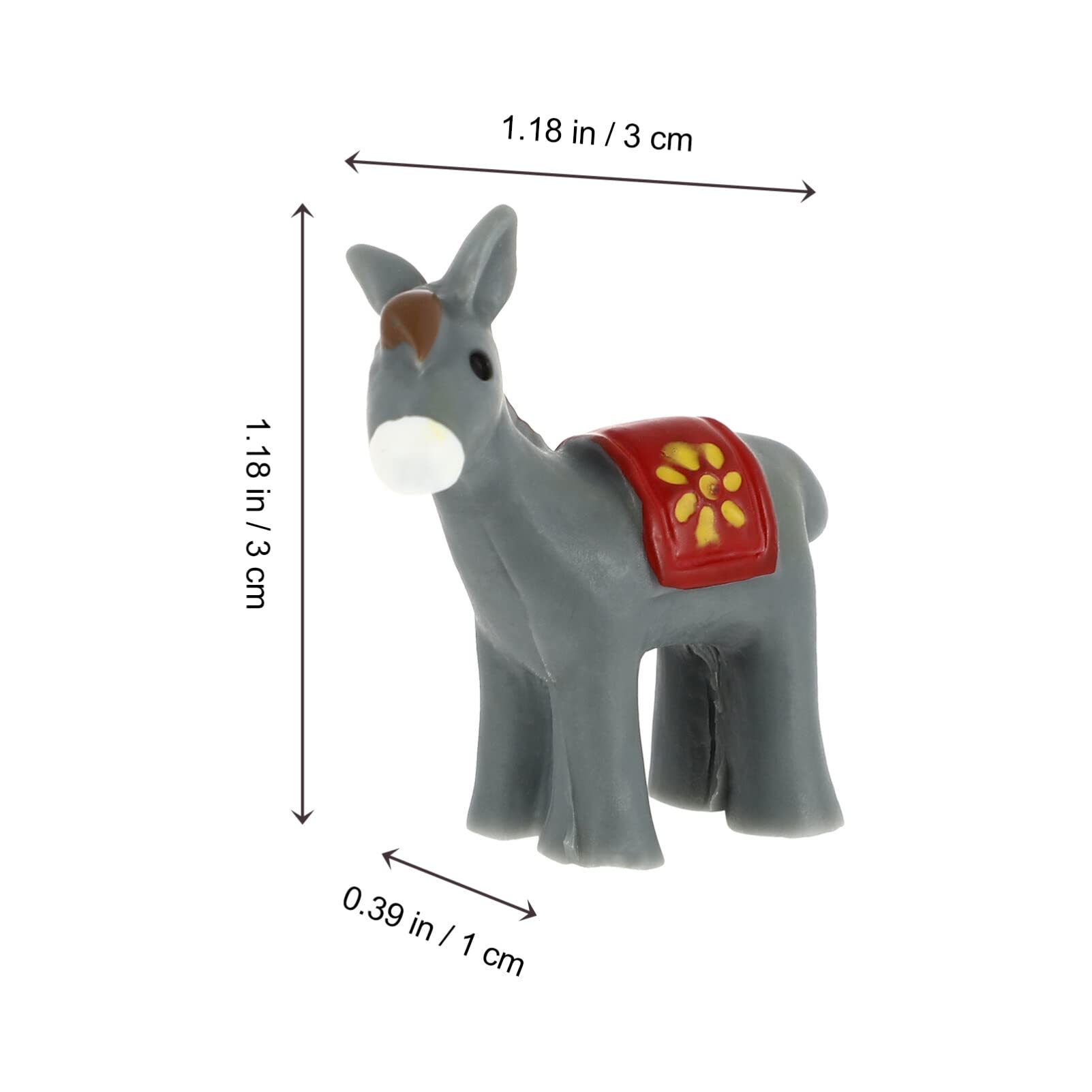 YARNOW 5pcs Resin Donkey Statue Cake Topper Figurines Micro Landscape Fairy Garden Animal Decoration Home Office Table Centerpiece