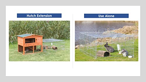 TRIXIE Enclosed Outdoor Run- 34 cu. ft., Galvanized Metal Cage, Portable Pen for Rabbits or Guinea Pigs