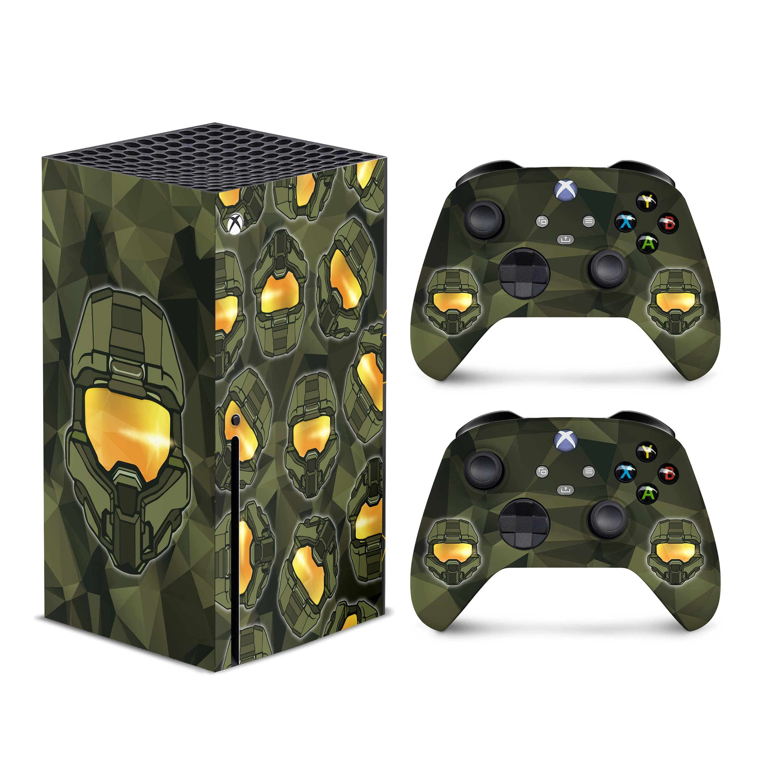 TACKY DESIGN Infinite Space Skin Compatible for Xbox Series x Skin Legendary Futuristic Soldier Console & Two Controller Skin, Xbox x Sticker Premium Vinyl 3M Decal Full wrap, Xbox Cover