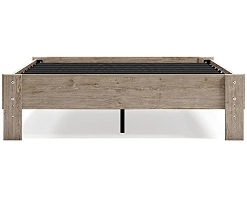 Signature Design by Ashley Oliah Contemporary Full Platform Bed, Natural Wood Grain