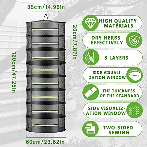 Gransuncy Herb Drying Rack Hanging Mesh Net, Drying Rack Hanging Dryer Dry Net with Pruning Shear for Drying Petal Plants
