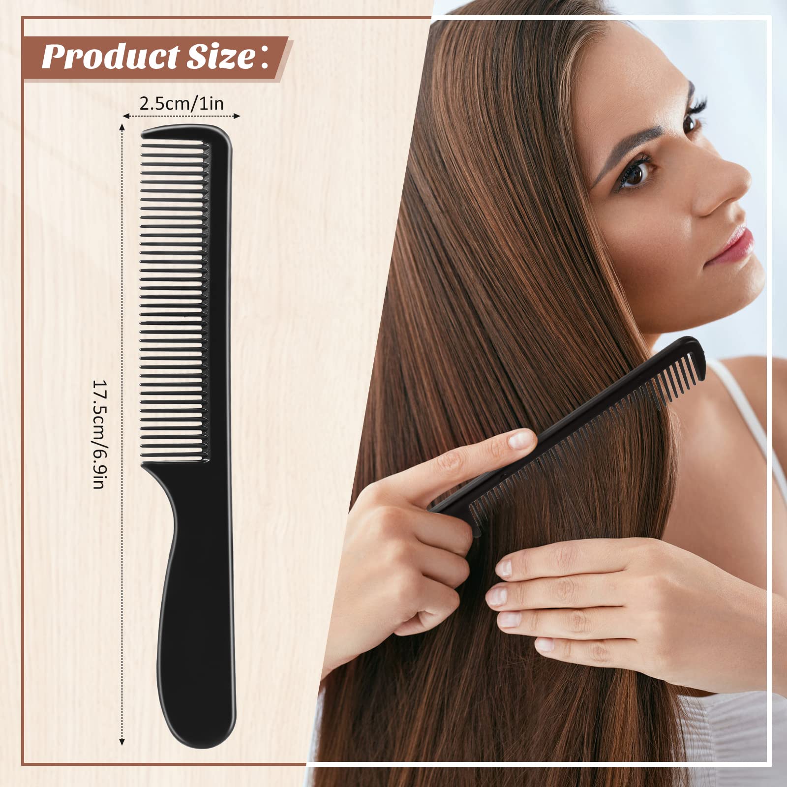 Kritkin 100 Pcs Combs Bulk Individually Wrapped Disposable Comb Long Handle Plastic Comb for Homeless Hotel Shelter Charity Church Travel Hair Accessories, Black