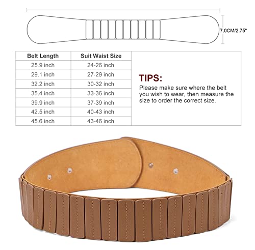 JASGOOD Women's Fashion Vintage Wide Elastic Stretch Waist Belt With Interlock Buckle Halloween Belt