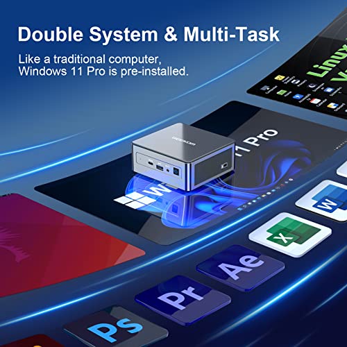 GEEKOM Mini PC Mini IT11, 11th Intel Core i7-11390H (up to 5.00 GHz), 32GB DDR4 RAM 2TB M.2 SSD, Windows 11 Pro Mini Computers NUC 11, USB4.0/8K UHD/WiFi 6/BT5.2, Home/Office Mini Desktop Computer