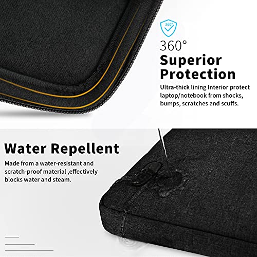 Laptop Sleeve Case 15-15.6 Inch Waterproof Business Computer Carrying Case Portable Handle Briefcase Bag Compatible with 15.6 Inch MacBook Air/Pro 15-15.6 Inch HP ASUS Samsung Notebook Black