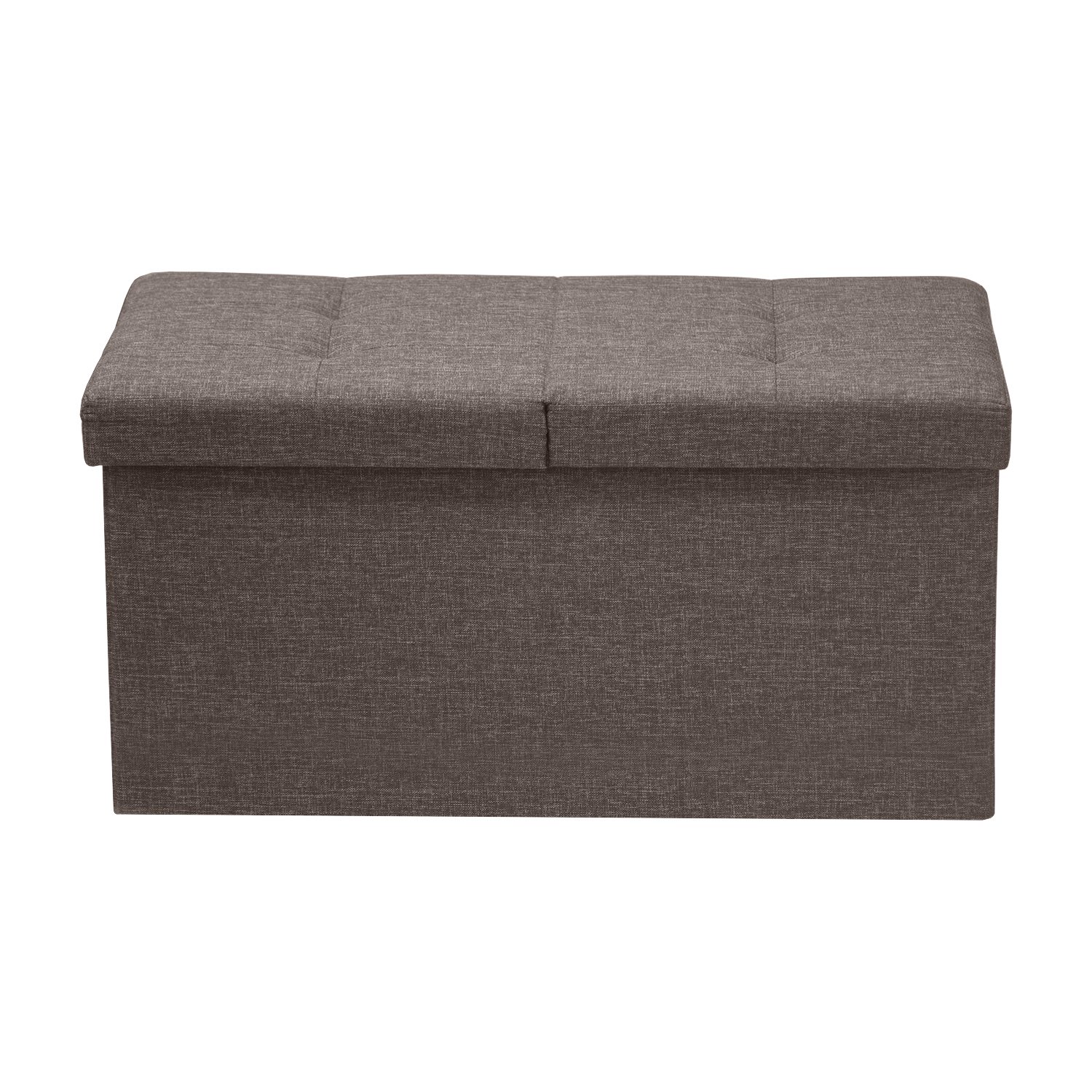 Otto & Ben 30" Storage Ottoman with SMART LIFT Top, Upholstered Tufted Bench, Foot Rest, Brown
