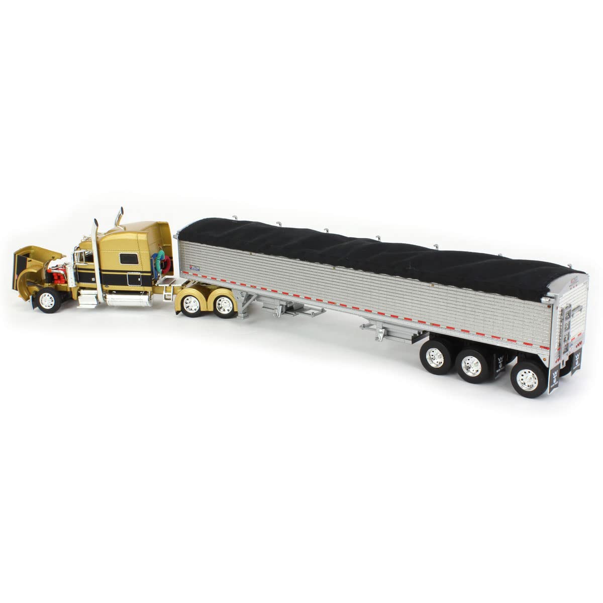 DCP 1/64 Gold & Black Peterbilt 379 w/ 50' Wilson Pacesetter Grain Trailer 60-1273