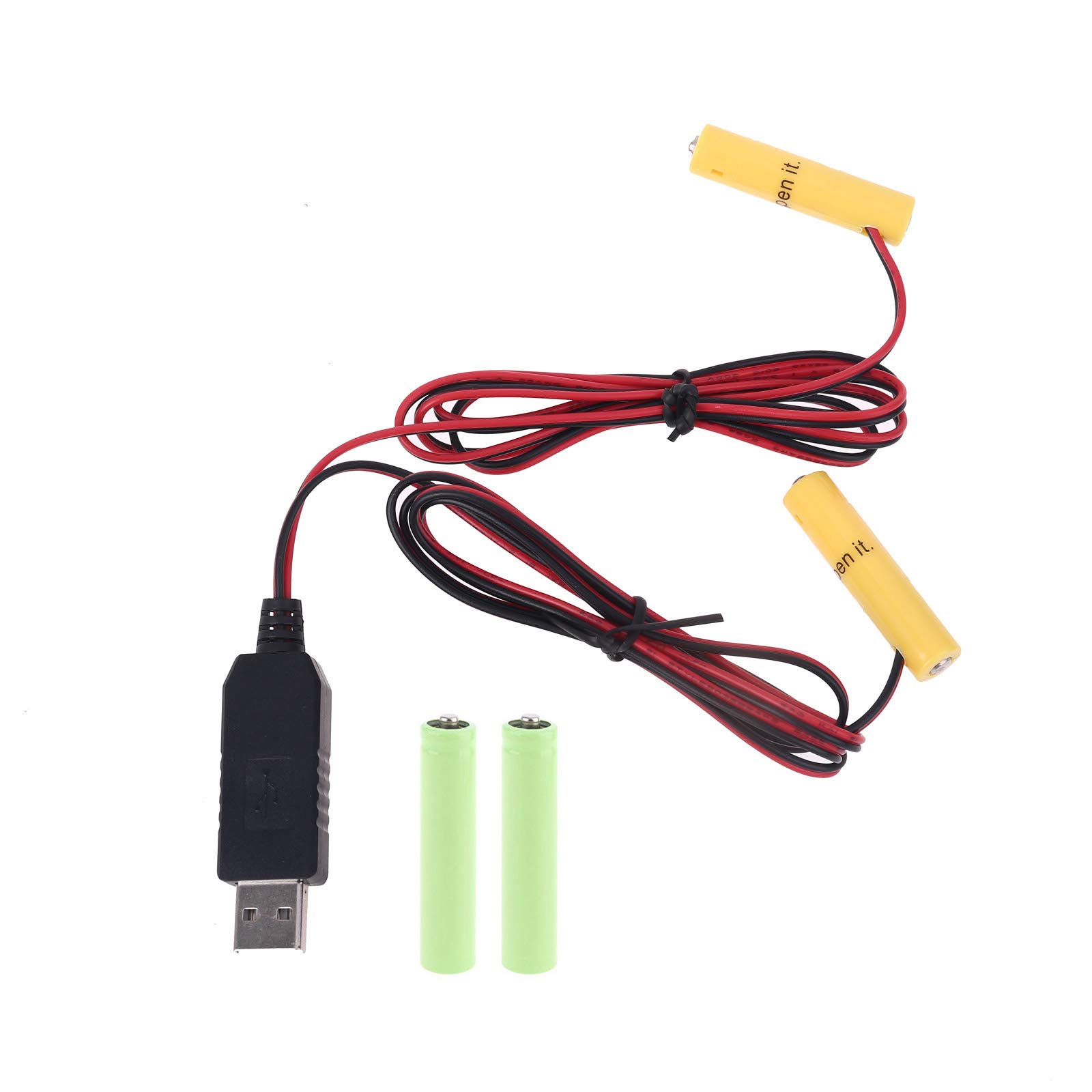 Diarypiece Dual LR6 LR03 2 In1 USB To 3V BatterIES Eliminators, 2pcs 1.5V AA AAA Batteries for Electric Fan Holiday Lights