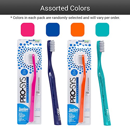 PRO-SYS® Kids Toothbrush (Colorful 4-Pack) - Made with Soft Dupont™ Tapered Bristles (Ages 8-12)