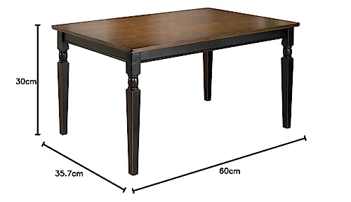 Signature Design by Ashley Owingsville Rustic Farmhouse Dining Room Table, Black & Brown