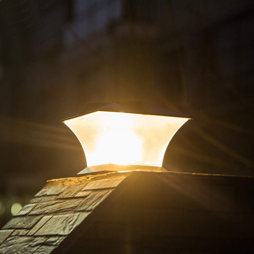 LED Solar Outdoor Light Waterproof Decorative Outside Solar Wall Lamp 18LEDs Gate Pillar Stigma Light for Home Garden Column Cage Path Landscape Street Patio Backyard Villa (White, 2 Pieces)