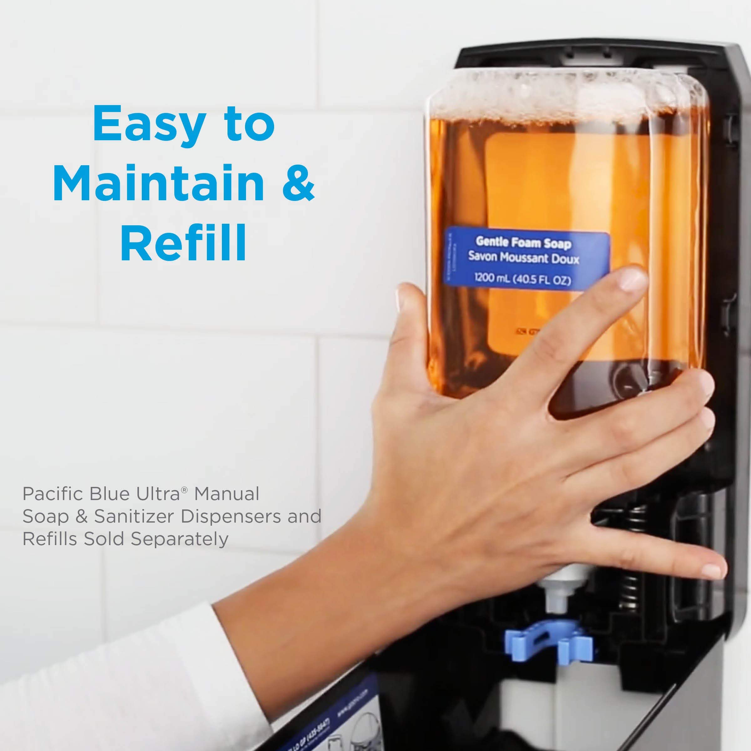 Pacific Blue Ultra Gentle Foam Hand Soap Refill (43714), Compatible Only With Pacific Blue Ultra Manual Dispenser, Dye and Fragrance-Free, 40.5 FL OZ, 4 Refills Per Case
