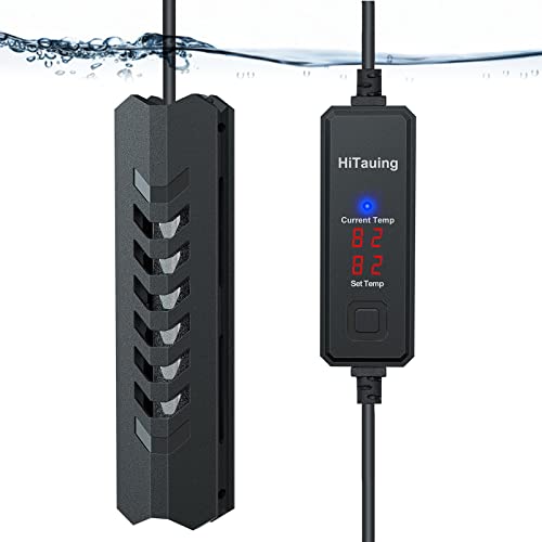 HiTauing Small Aquarium Heater, 75W Adjustable Fish Tank Heater Betta Heater Turtle Heater Mini Submersible Aquarium Heater with Automatic Power-Off Function When Leaving Water for 20-25 Gallon Tanks