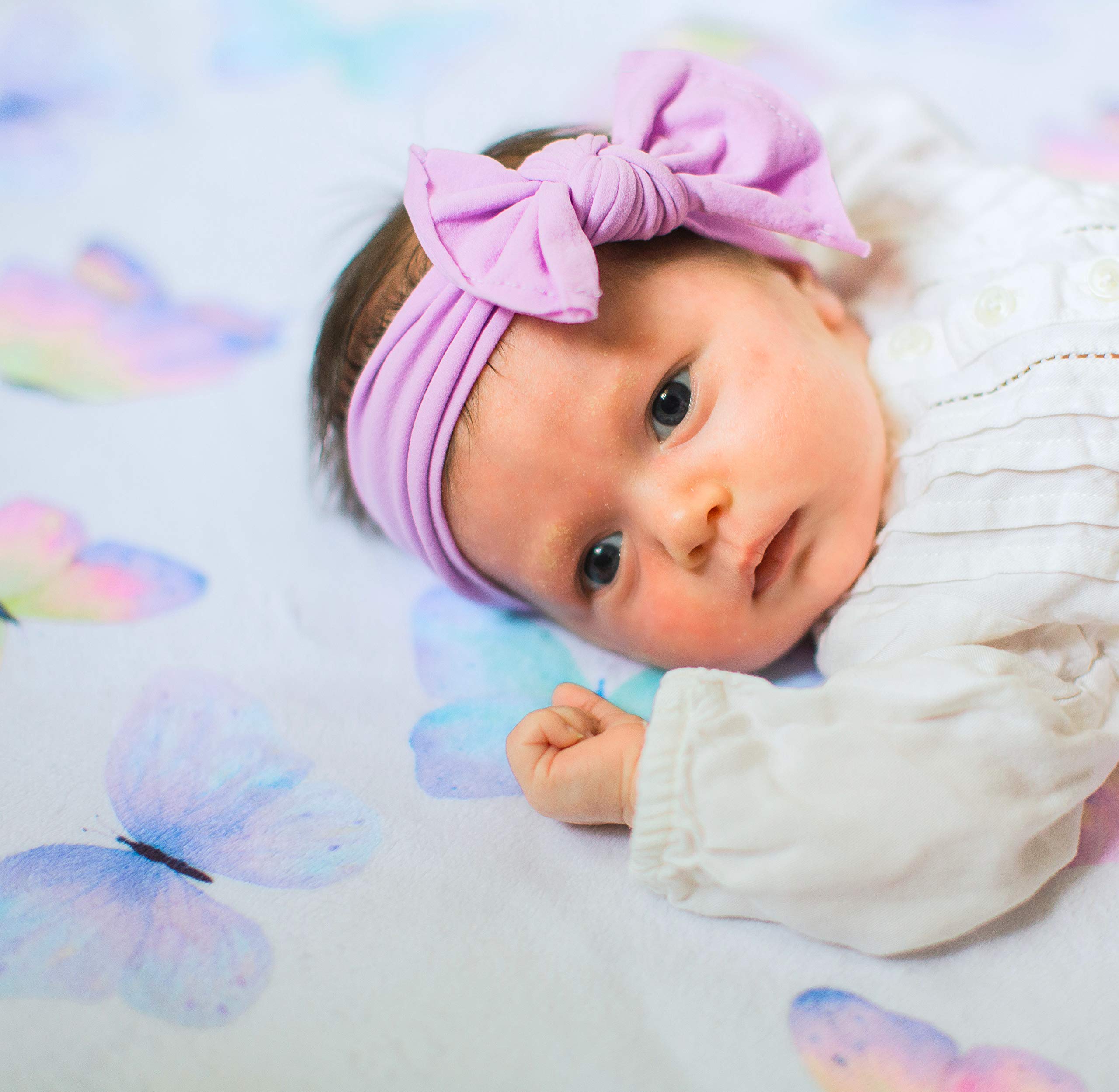 Bundled Joy Baby Gifts - Premium Soft Plush Lightweight Minky Dot Toddler Baby Newborn Blanket 30"x40" (Butterfly Purple)