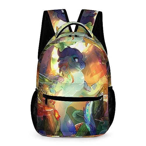 JAYWIS Fire Wings Dragon Backpack Large Capacity Laptop Bags Lightweight Multifunction Daypack for Daily/Work/Sport